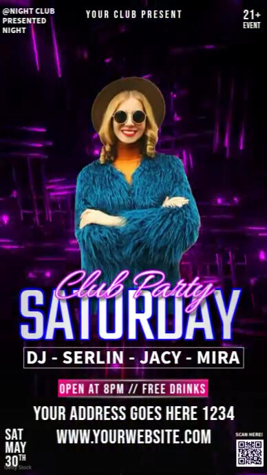 Copy of Saturday Club Party Video | PosterMyWall