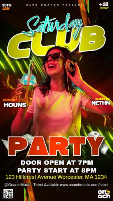 Plantilla de Saturday Club Party Video | PosterMyWall