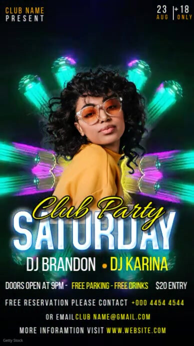 Plantilla de Saturday Club Party Video | PosterMyWall