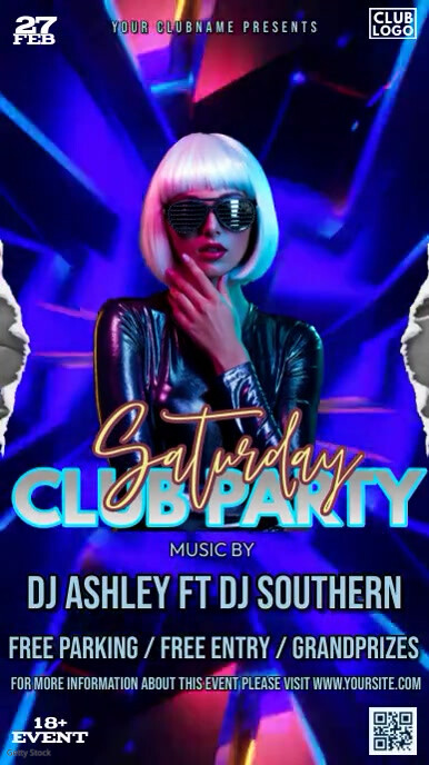 Saturday Club Party Video Template | PosterMyWall