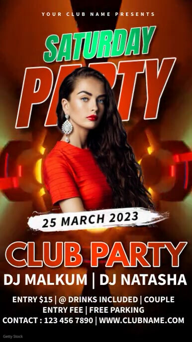 Plantilla de Saturday Club Party Video | PosterMyWall