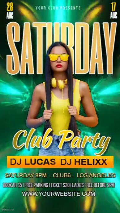 Plantilla de Saturday Club Party Video | PosterMyWall