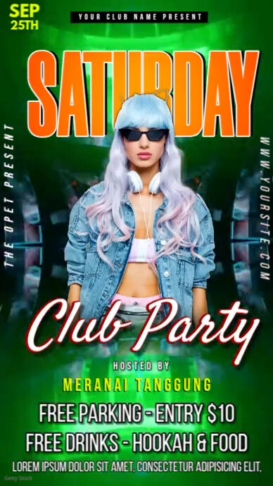 Copia de Saturday Club Party Video | PosterMyWall