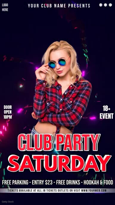 Saturday Club Party Video Template | PosterMyWall