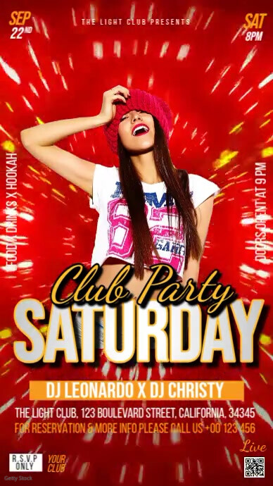 Plantilla de Saturday Club Party Video | PosterMyWall
