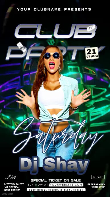 Saturday Club Party Video Template | PosterMyWall