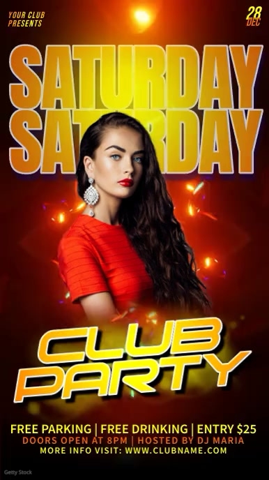 Saturday Club Party Video Template | PosterMyWall