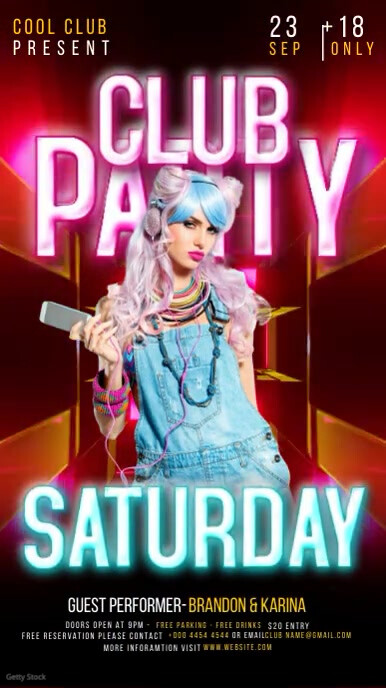 Copy of Saturday Club Party Video | PosterMyWall
