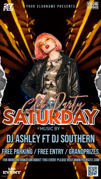 Saturday Club Party Video Template | PosterMyWall