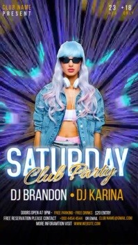 Saturday Club Party Video Template | PosterMyWall
