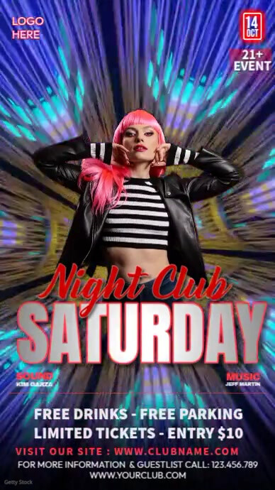Saturday Club Party Video Template | PosterMyWall