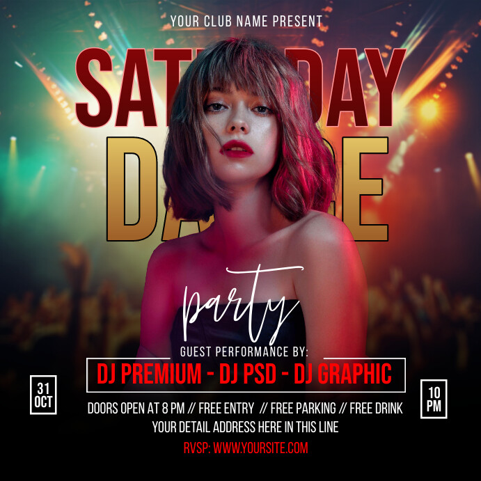 Saturday Dance Party Template | PosterMyWall