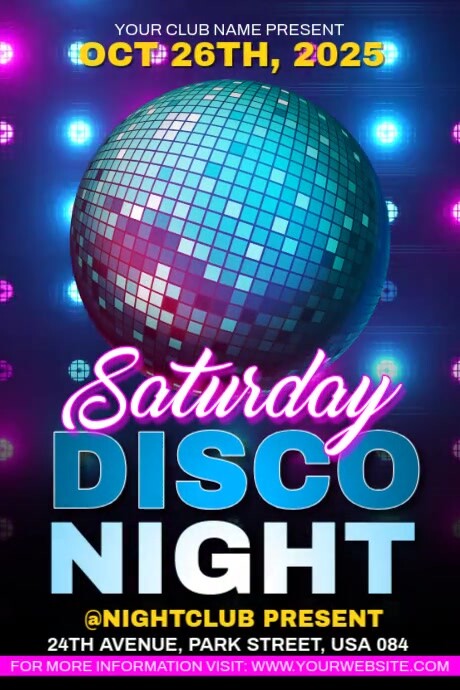 Copy of Saturday Disco Night | PosterMyWall