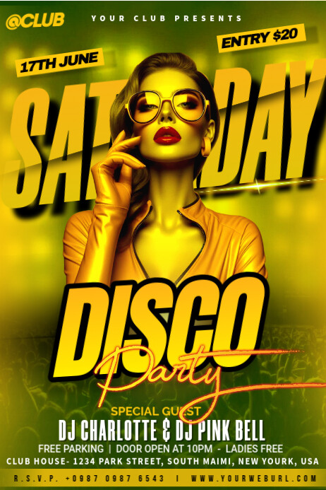 Copy of Saturday Disco Party Poster | PosterMyWall