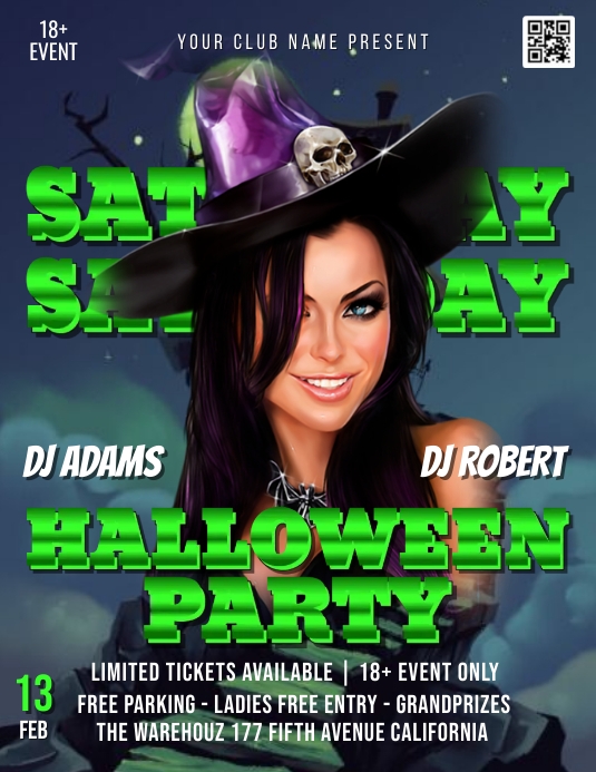 Saturday Dj Halloween Party Template | PosterMyWall