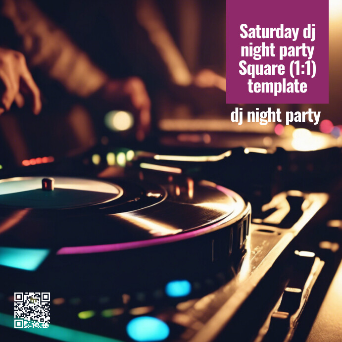 Plantilla de Saturday dj night party Square (1:1) template | PosterMyWall