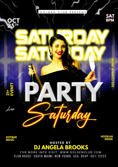 Saturday dj party ad (2) Template | PosterMyWall