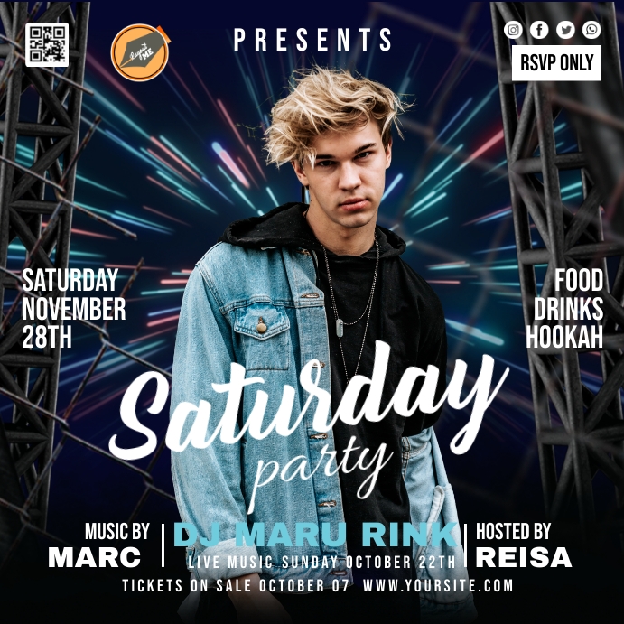 Plantilla de Saturday DJ Party | PosterMyWall