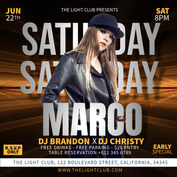 Saturday DJ Party Template | PosterMyWall
