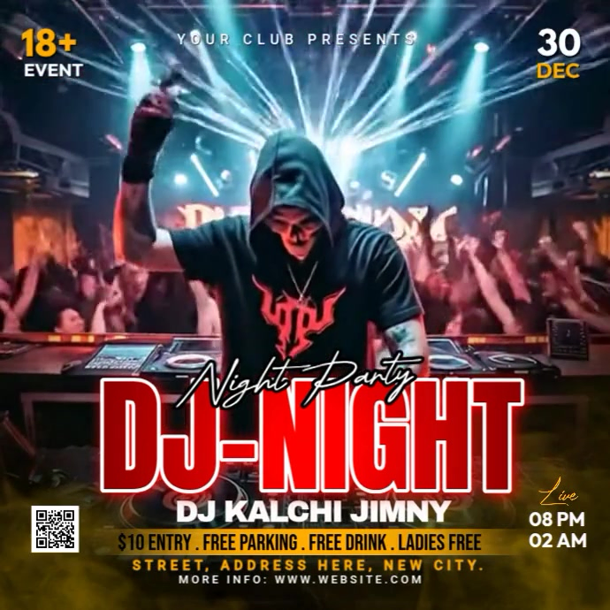 Szablon SATURDAY DJ PARTY EVENT | PosterMyWall
