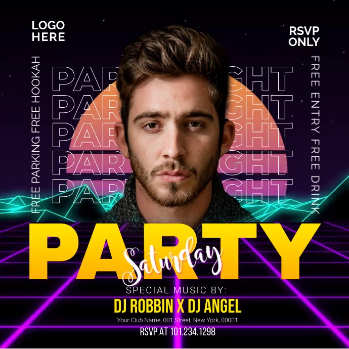 Saturday Dj Party Poster Template | PosterMyWall