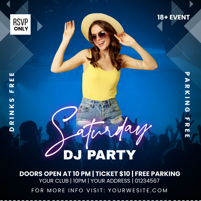 Plantilla de Saturday DJ Party Poster Flyer | PosterMyWall