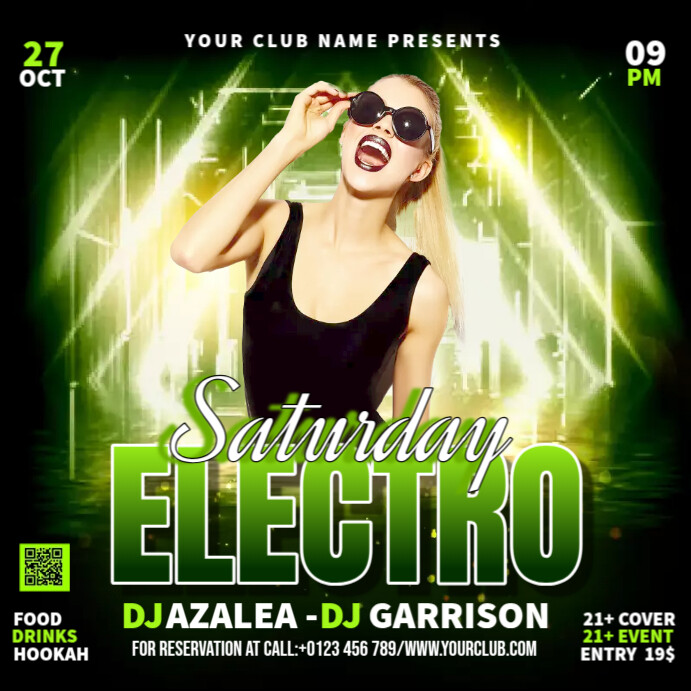 Saturday Electro Party Template | PosterMyWall