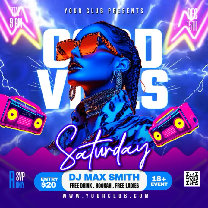 Copy of Saturday Good Vibes Party | PosterMyWall