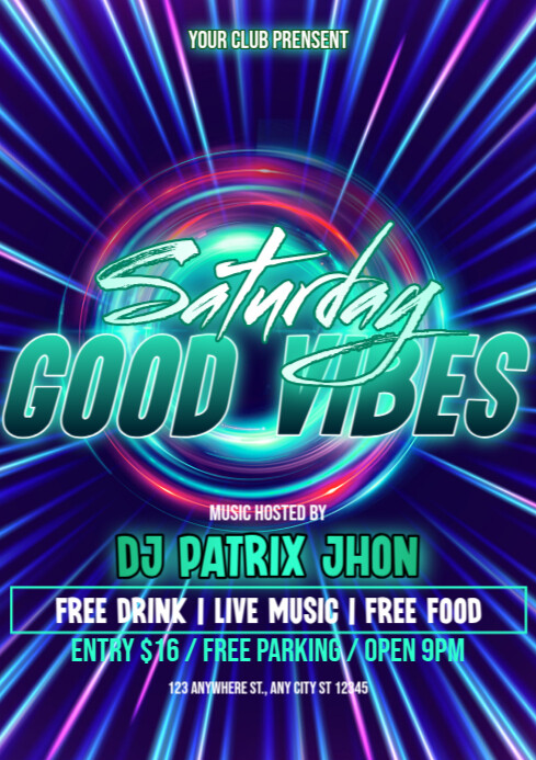 Copy of Saturday good vibes poster | PosterMyWall