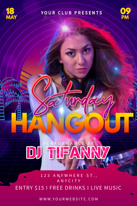Saturday Hangout Party Template | PosterMyWall