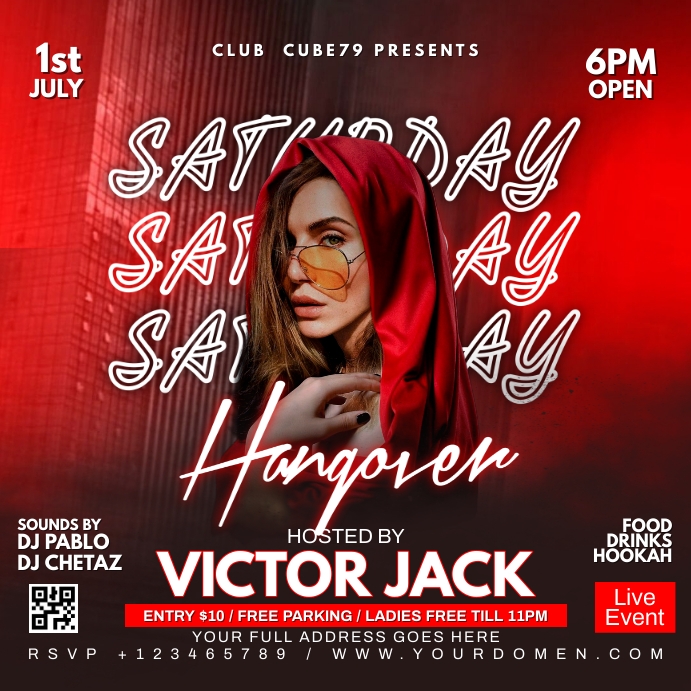 SATURDAY HANGOVER Template | PosterMyWall