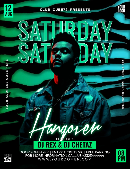 Plantilla de Saturday Hangover | PosterMyWall