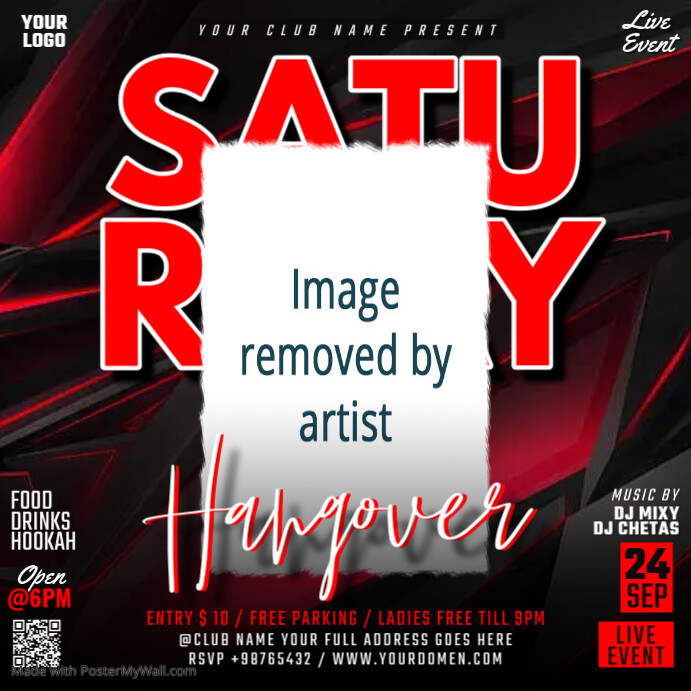 SATURDAY HANGOVER Template | PosterMyWall