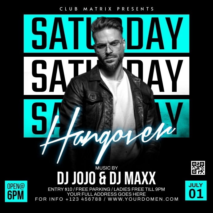 Plantilla de Saturday Hangover | PosterMyWall