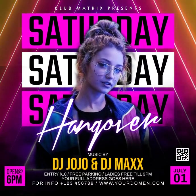 Plantilla de Saturday Hangover | PosterMyWall