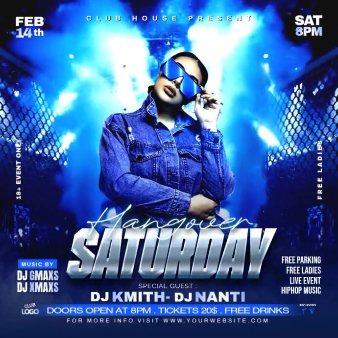 Plantilla de Saturday Hangover Ladies Night party | PosterMyWall