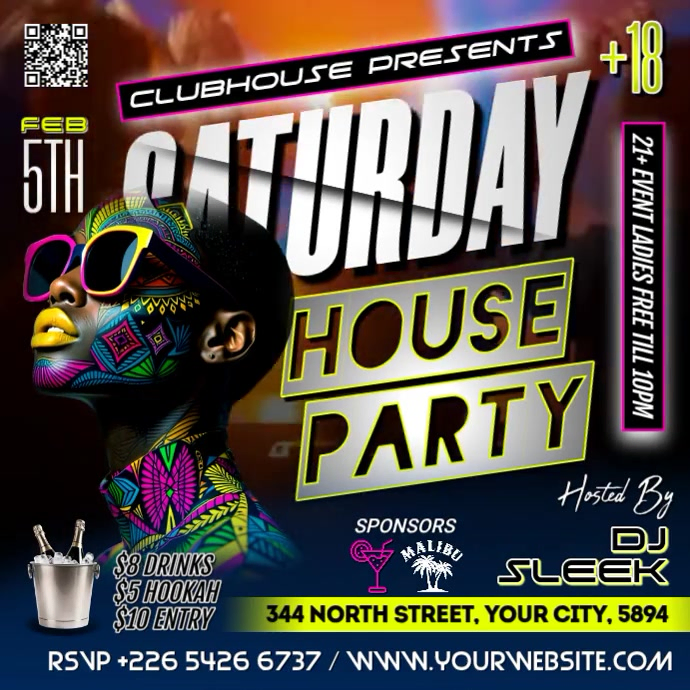 Saturday House Party Instagram Template | PosterMyWall