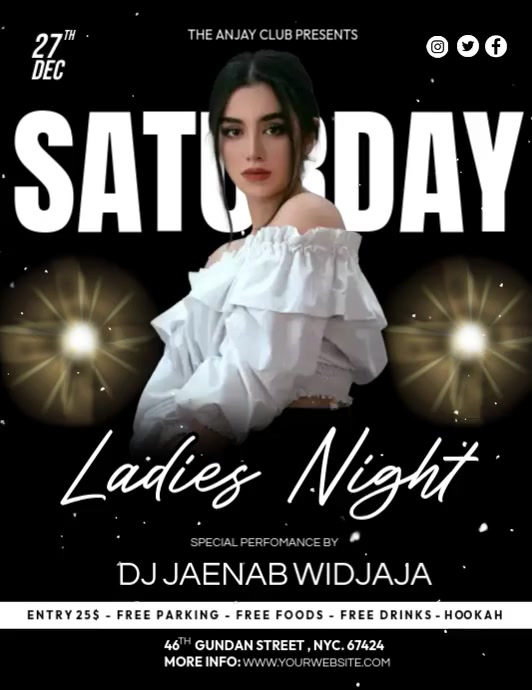 Plantilla de Saturday Ladies Night | PosterMyWall