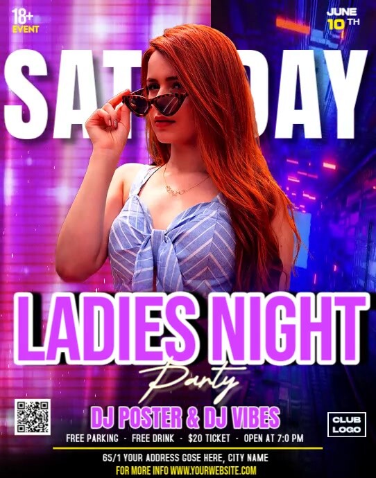 Saturday Ladies Night Party Poster/wallboard Video Template | PosterMyWall