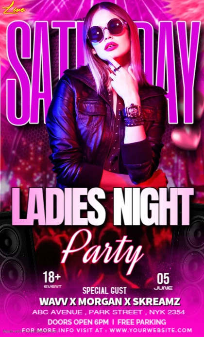 Copy of Saturday Ladies Night Party Us Legal | PosterMyWall