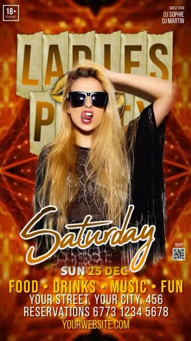 Saturday Ladies Party Video Template | PosterMyWall