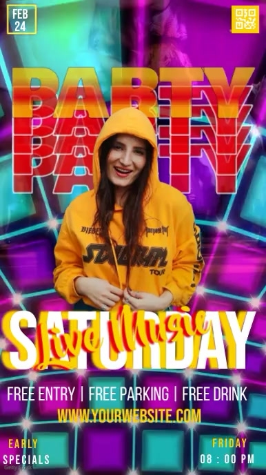 Saturday Live Music Video Template | PosterMyWall