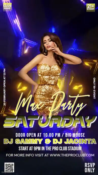Saturday Max Party Video Template | PosterMyWall