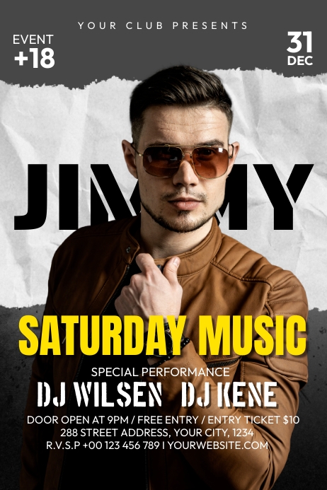 Saturday Music Ads Template | PosterMyWall