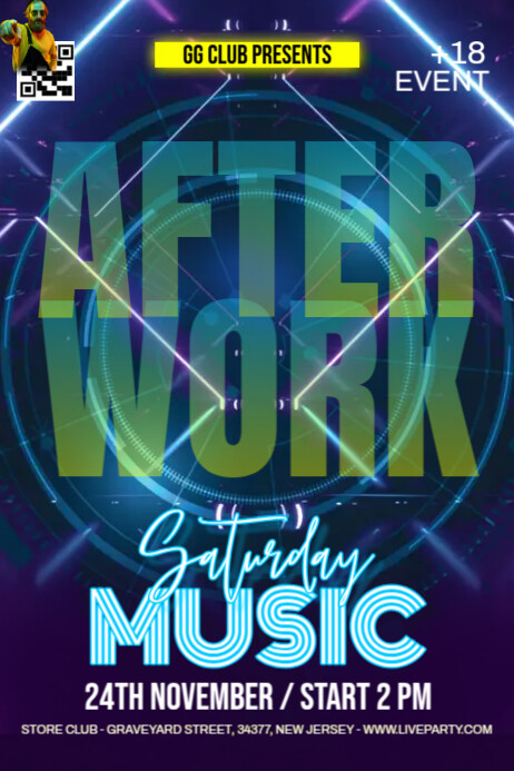 Saturday Music Template | PosterMyWall