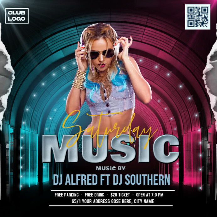 Saturday Music Template | PosterMyWall