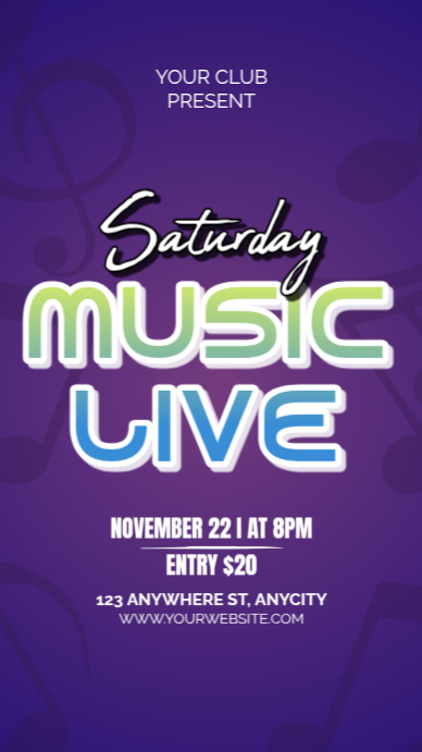 saturday music live Template | PosterMyWall