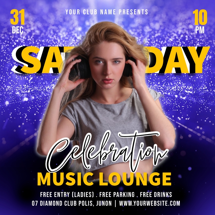 Saturday Music Lounge Celebration Template | PosterMyWall