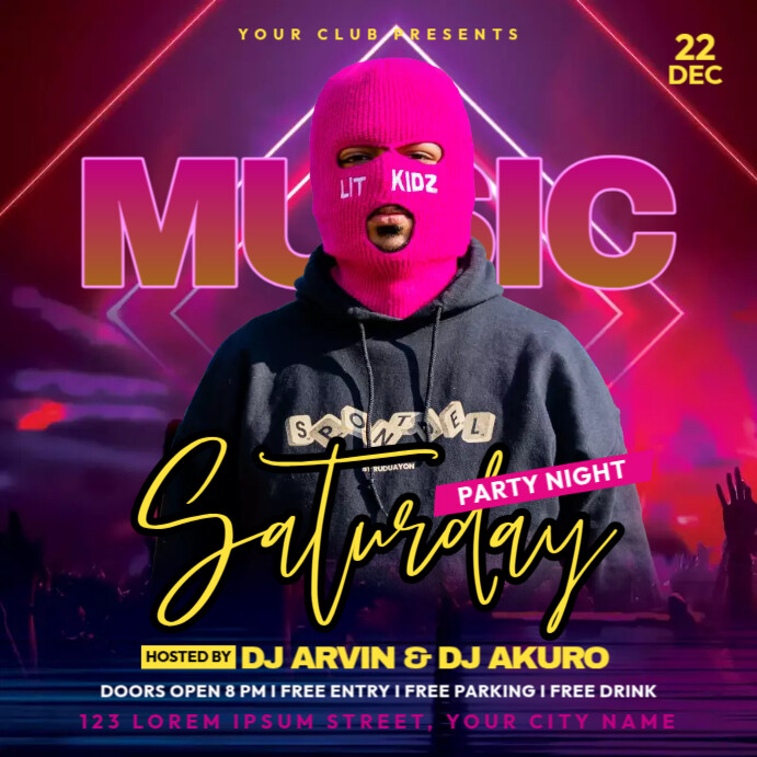 Plantilla de Saturday Music Night | PosterMyWall