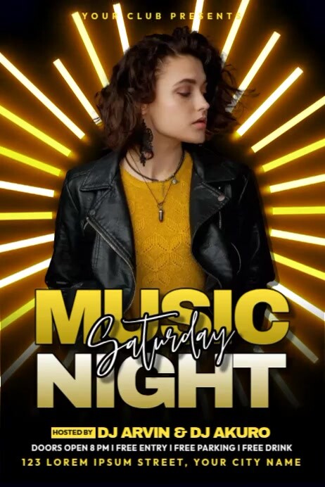 Saturday Music Night Party Template | PosterMyWall